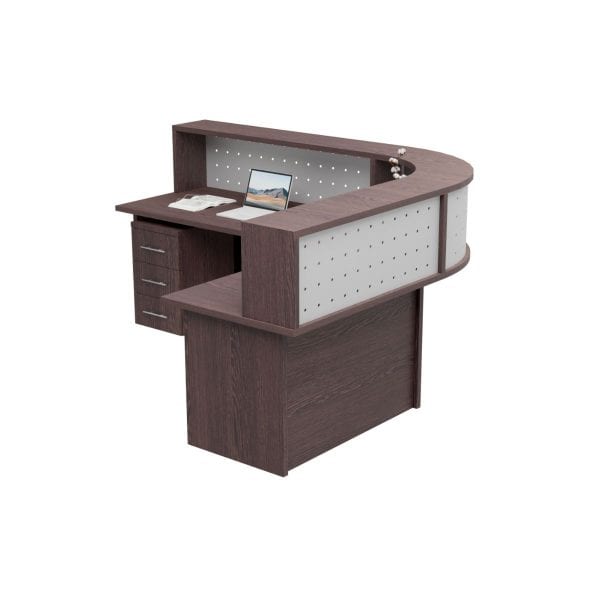 1.6m Reception Counter with Corner Link | Modern Front Desk